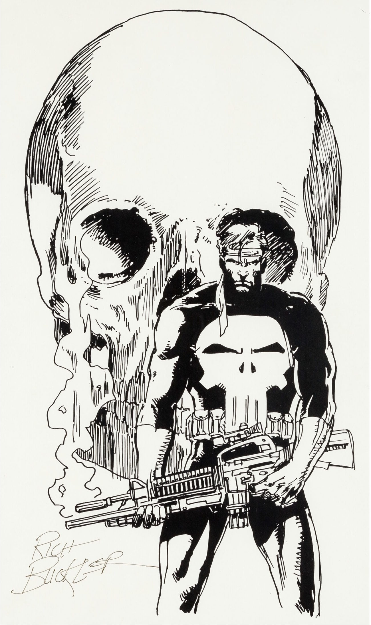 Punisher Saturday: Rich Buckler drawing – Dangerous Universe