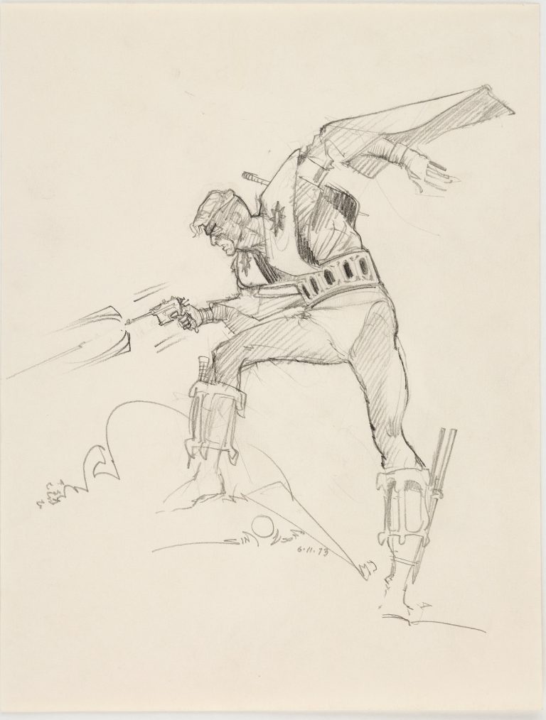 Walt Simonson 1973 Manhunter sketch – Dangerous Universe